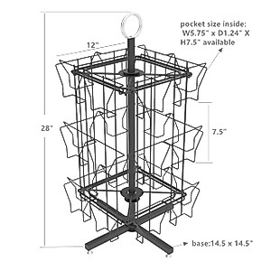 FixtureDisplays® 24 Pocket 5X7 Greeting Card Rack Post Card Birthday Christmas Holiday Display Rack Stand Countertop Tabletop Spinner Rack 15128