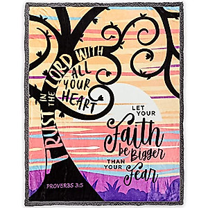 OBSI Inspirational Healing Blanket with Proverbs Scripture - Get Well Soon Gifts for Women | Christian Gifts for Women | Religious Gifts for Women - Colorful Sympathy Blanket