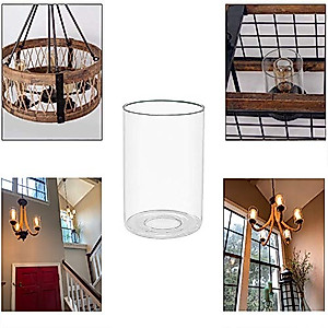 Clear Glass Shade Clear Cylinder Glass Lamp Shade Diameter 3.5" Height 5.5" Fitter 1.65" (2 packs) (H5.5")