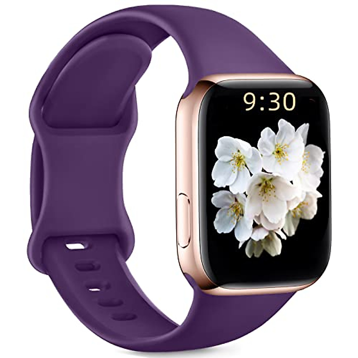 KingofKings Sport Watch Bands Compatible with Apple Watch Band 45mm 44mm 42mm 41mm 40mm 38mm for Women Men, Soft Silicone Replacement Strap Wristband for iWatch Series 8 7 6 5 4 3 2 1 SE