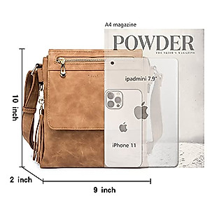 MUIIKOLA Roulens Crossbody Bags for Women, Lightweight Medium Double Compartment Flapover Fashion Shoulder Bag with Tassel