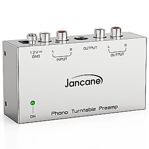 Phono Turntable Preamp, Phono Preamp for Turntable, Record Play, Mini Electronic Audio Stereo Phonograph Preamplifier with RCA Input, RCA/TRS Output, Phono Preamp with 12 Volt DC Adapter