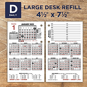 AT-A-GLANCE 2022 Daily Desk Calendar Refill by AT-A-GLANCE, 4-1/2" x 7-1/2", Loose-Leaf (E71250)