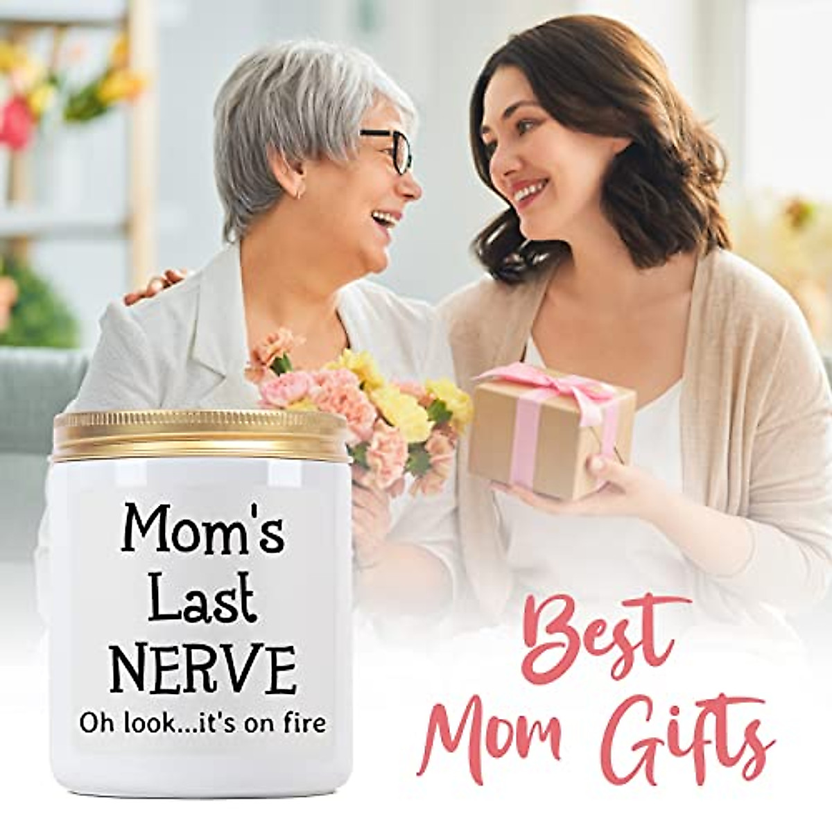 Mothers Day Gifts for Mom from Daughter, Son - Funny Birthday Gifts for Mom from Daughter, Christmas Thanksgiving Gifts for Mom, Best Mom Gifts, Lavender Scented Candles-Moms Last Nerve