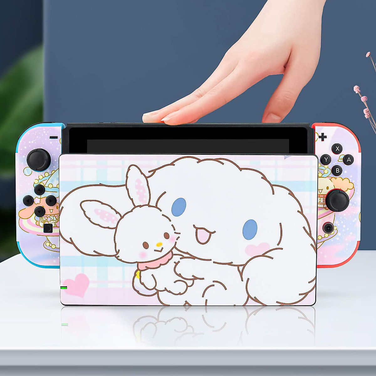 DLseego Switch Skin Sticker Pretty Pattern Full Wrap Skin Protective Film Sticker Design for Switch-Purple