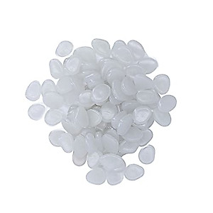 AXNOGAVH Glow in The Dark Rocks, Outdoor Luminous Stones Fluorescent Luminous Pebbles for Walkway Pathway Decor(100pcs-White)
