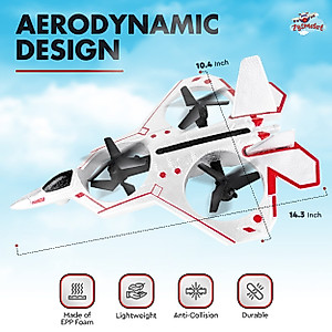 ZYSMALAT F22 RC Fighter Jet Remote Control Plane Stunt Drone for Beginners, Adults & Kids - 2.4 GHz, LED Lights, 4-Channel RC Airplane, Easy to Control, 4-Axis, Built-in Gyroscope