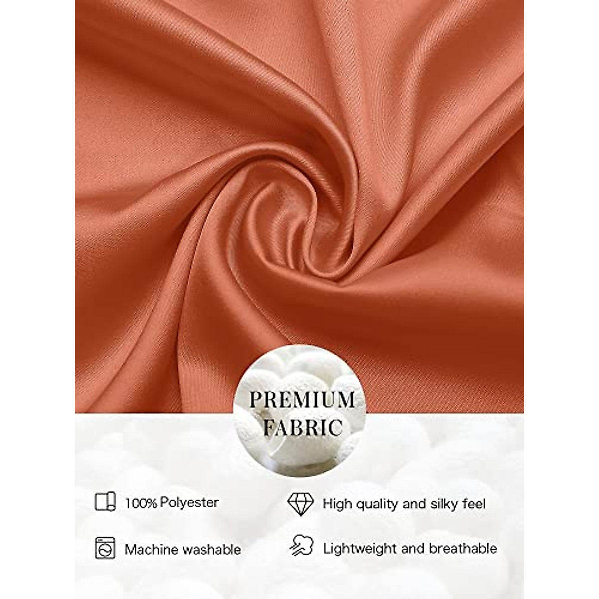 AW BRIDAL Satin Pajamas Set Sexy Silk Sleeveless Pjs Set Soft Camisole Tops and Pants 2 Pieces Sleepwear for Women Bride, Burnt Orange L