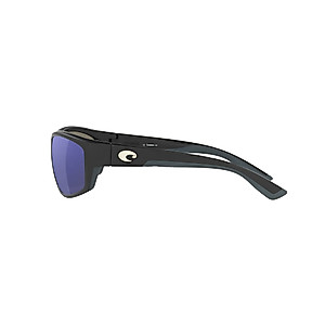 Costa Del Mar Man Sunglasses Matte Black Frame, Blue Mirror Lenses, 65MM