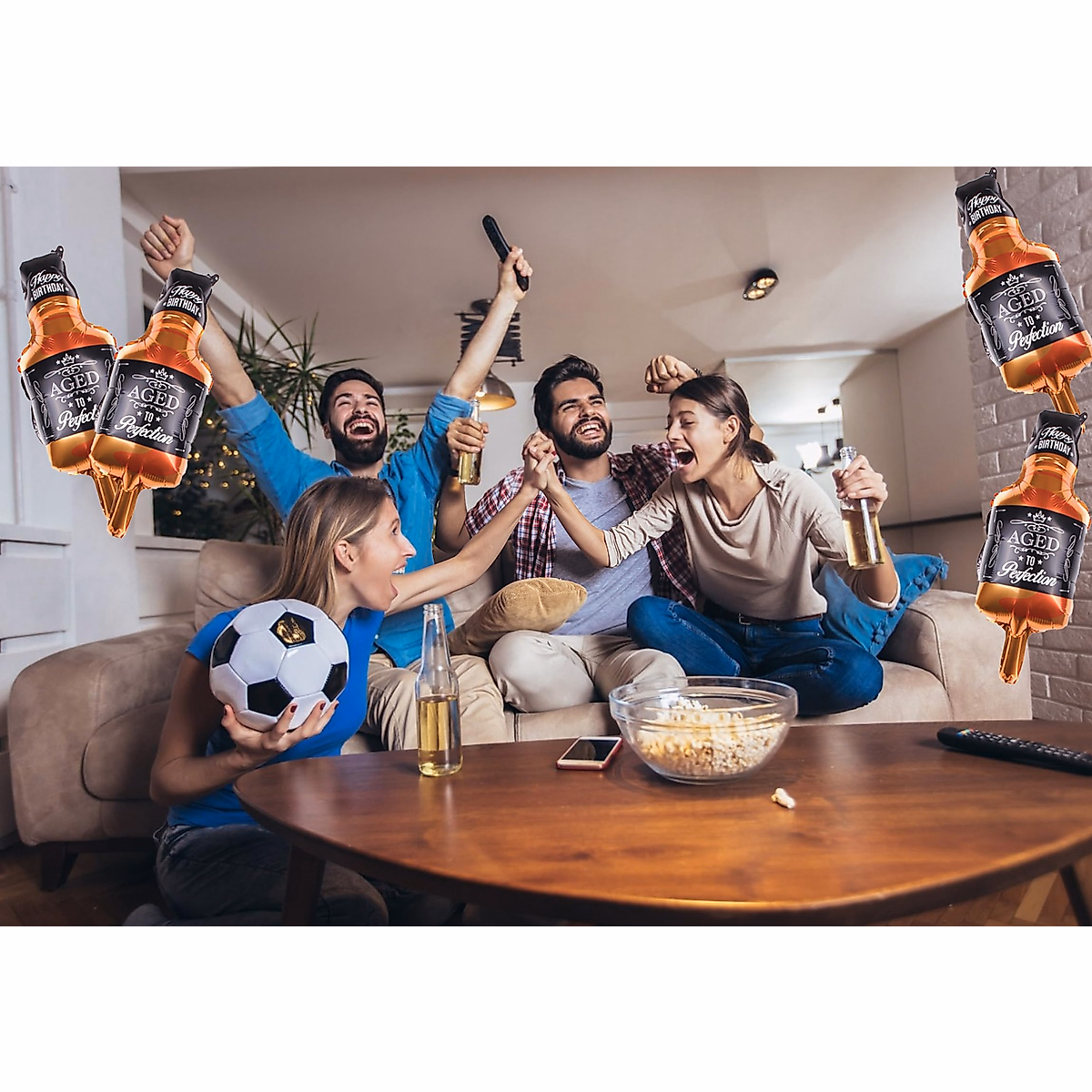 10PCS Mini Whisky Bottle Balloons Foil Aluminum Birthday Balloon Party Decorations Bridal Shower for Woman Man Party Supplies