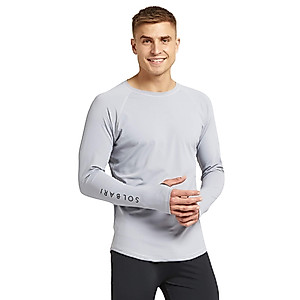 Solbari UPF 50+ Men's Sun Protection Long Sleeve Rashguard Aqua Sport Collection - Small - Cool Grey - UV Protection, Sun Protective