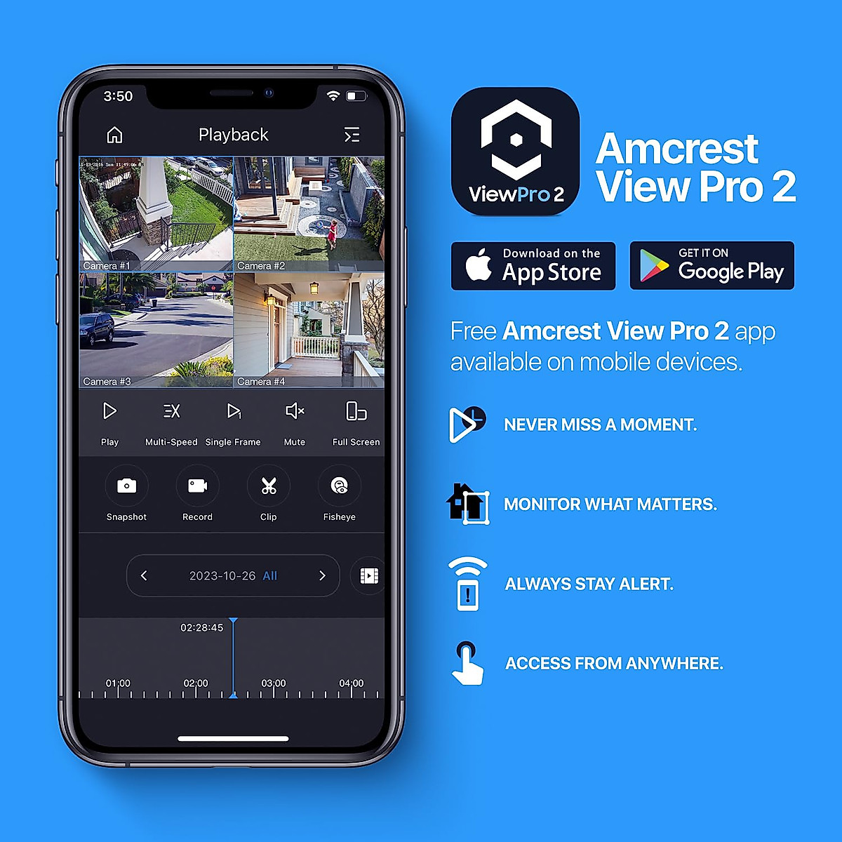 Amcrest UltraHD 4K (8MP) Outdoor Security IP Turret PoE Camera, 3840x2160, 98ft NightVision, 2.8mm Lens, IP67 Weatherproof, MicroSD Recording (256GB), White