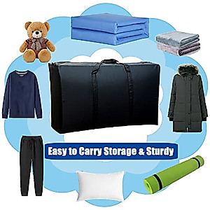 3 Pack Oversized Moving Bags with Zippers & Carrying Handles,Organizer Bag,Carrying Bag,Camping Bag,Heavy Duty Storage Tote For Clothing Storage,College Moving,Moving Supplies(Black)