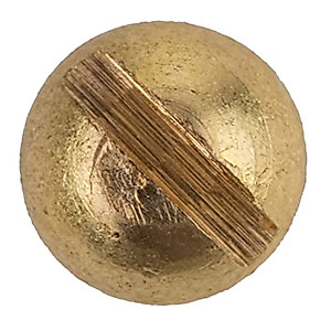 #3 x 1/2" Brass Round Head Slot Drive Wood Screws | 25 Pack | Self Tapping Screws for Wood Antique or Modern Furniture That Does Not Require A Countersunk Screws | SC-B312R (25)