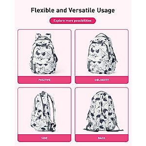 CAMILLEMMA White Backpack for Women Men, Lightweight Casual Travel Daypack,Classic Basic Backpack