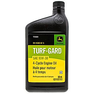 John Deere Turf-Gard SAE 10W-30 4-Cycle Engine Oil TY22029 1 Quart Bottle 32oz OEM 2 Pack
