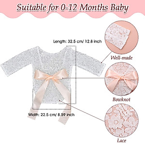 SPOKKI 4 PCS Newborn Photography Props Outfits-BabyTutu Skirt Cute Bow Headdress and Lace Rompers Sets for Infants Girl Boy