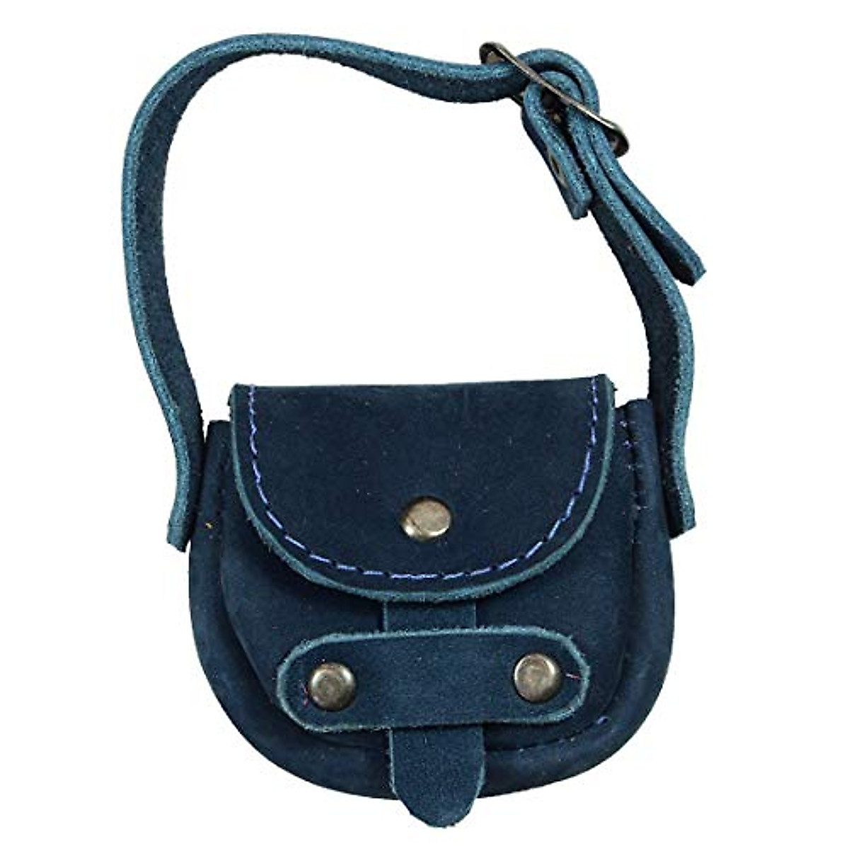 Hide & Drink, Leather Tiny Saddle Bag, Coin Pouch & Cash Holder Organizer, USB, SD Cards, Ornaments, Accessories, Handmade Includes 101 Year Warranty (Blou Reed)