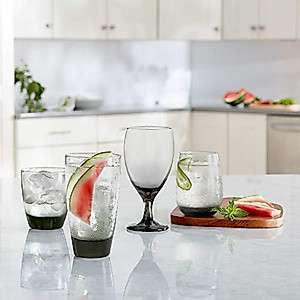 Libbey Classic Smoke 16-Piece Tumbler and Rocks Glass Set