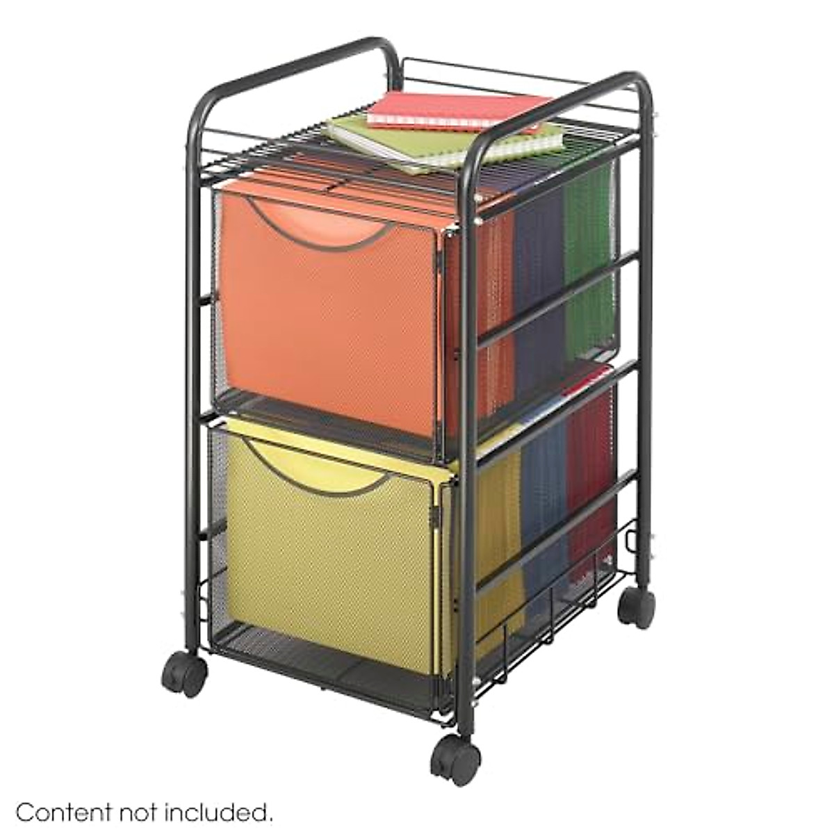 Safco Onyx Rolling File Cart with 2 File Drawers, Fits Letter-Size Hanging Folders, Durable Steel Construction