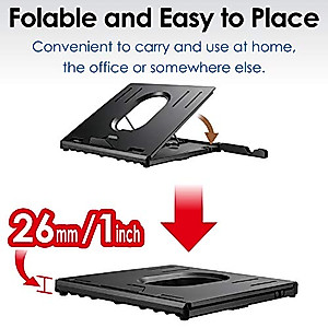 ELECOM Ergonomic Laptop Stand/Multi-Angle Adjustable/Heat Vent/Portable/Foldable/Laptop Up to 15.6 inches Black PCA-LTS8BK, Normal - Black