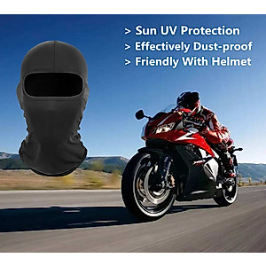 Balaclava Ski Mask Face Cover Full Head Mask Windproof Sun UV Protection Outdoor Sport Skiing Scarf Cycle Cap Men Women, 2 PCS (Black)