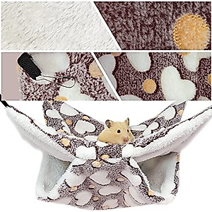 Small Pet Cage Hammock Set Ferret Hanging Hammock Large Guinea Pig Hideout Mattress Pet Cage Tunnel Set Ferret Squirrel Hamsters Guinea Pigs Chinchillas Small Animals POKHDYE 3pcs Large Heart Coffee