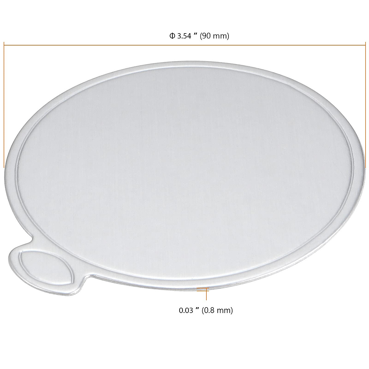 SEUNMUK 400 Pack 3.5 Inch Round Silver Cardboard Mousse Cake Base Mini Round Cake Base, Food Grade Grease-Proof Disposable Silver Cake Cardboard