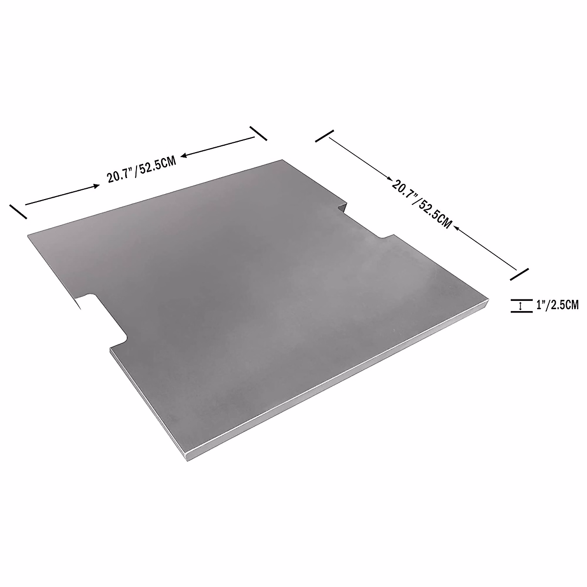 Elementi Stainless Steel Outdoor Manhattan Pit Table Square 21 x 21 x 1 inches Grill Fire Ring Lid Firepit Accessory Cover