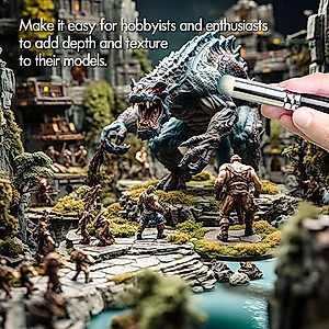 Miniature Paint Brushes with Domed Dry Brush Set for Miniature Painting, Fuumuui 14Pcs Miniature Model Paint Brush Set Dry Brush Miniatures for Warhammer 40k, Vallejo Paint, Citadel Paint