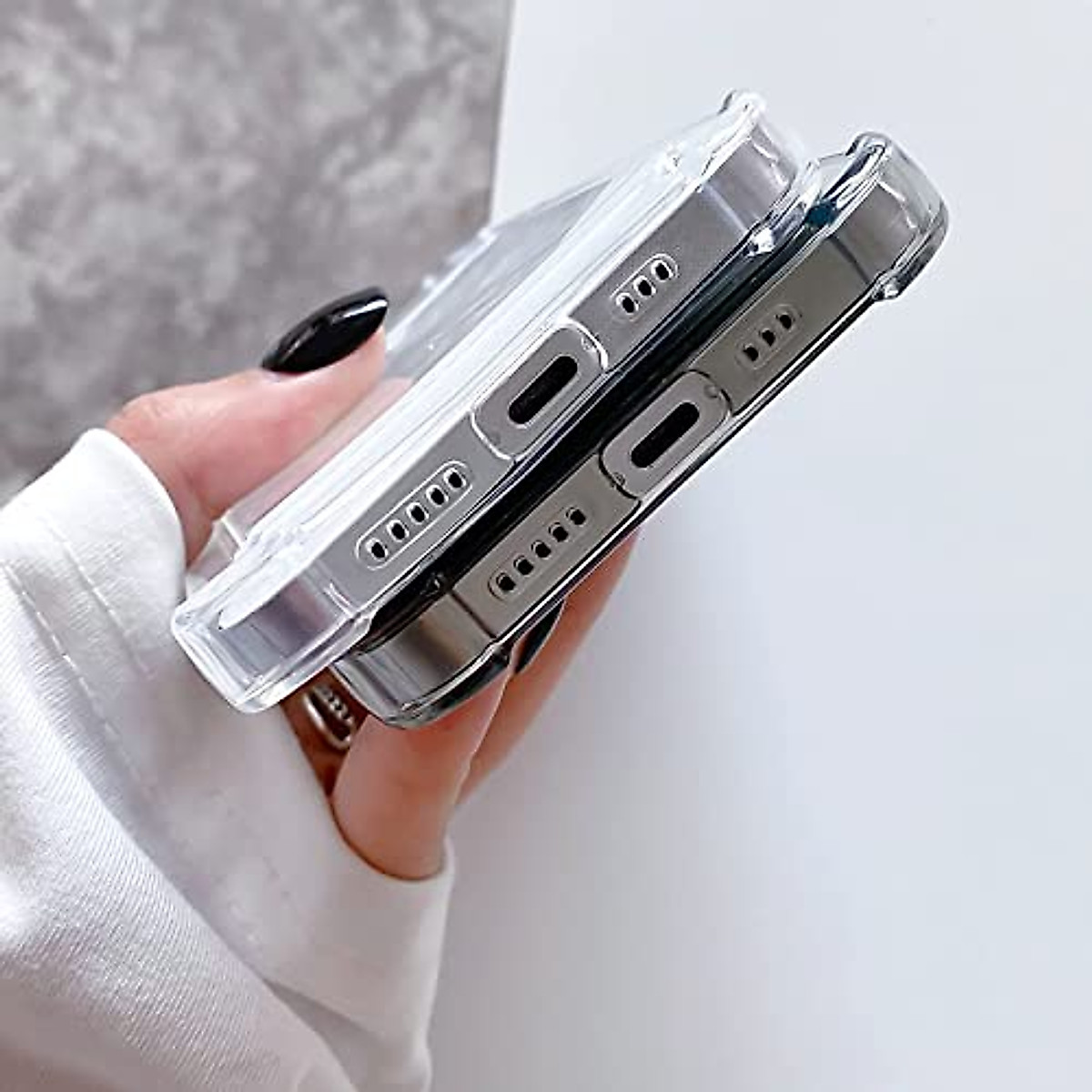 Tuokiou Clear Wallet Phone Case for iPhone 12 Pro Max Upgrade Card Slot Case Slim Fit Protective Soft TPU Shockproof Cover with Cute Card Holder for Apple iPhone 12 Pro Max 6.7 inch (2020) (Clear)