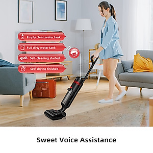 INSE Wet Dry Vacuum Cleaner Lightweight Cordless Vacuum and Mop for Hard Floors Wet-Dry Cleaning with LED Display and Voice Assistance-W5