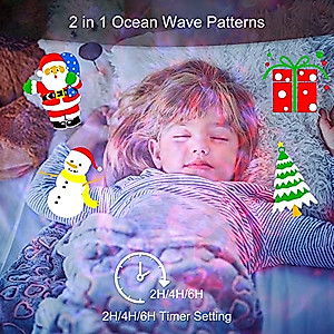 Holiday Projector Lights Outdoor Halloween Christmas LED Projector Lights 3D Ocean Wave & 20 Patterns Projection Light with Remote for Holiday Birthday Xmas Party Landscape Decorations