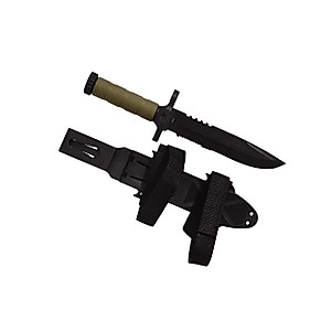 12.75" TACTICAL SURVIVAL Rambo Hunting FIXED BLADE For Practical Use Durable Knife Army Bowie w SHEATH (Style 2 Green)