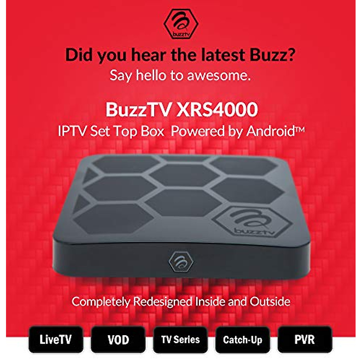 BuzzTV XRS4000 & ARQ100 Bundle - Android 9.0 IPTV Set-Top Box - Faster Than Ever Before - 4K Ultra HD - 4GB RAM 32GB Storage - Latest Graphics Process