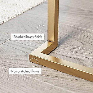 Nathan James Leighton Two-Drawer Writing Glam Accents Brass, Home Office Computer Desk or Vanity Table, 2, Black/Gold