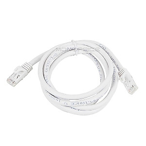 Monoprice Cat6 5ft White Patch Cable UTP 24AWG 550MHz Pure Bare Copper Snagless RJ45 Flexboot Series Ethernet Cable