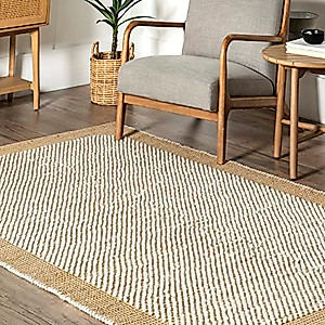 nuLOOM Branna Casual Bordered Wool Area Rug, 8' x 10', Beige