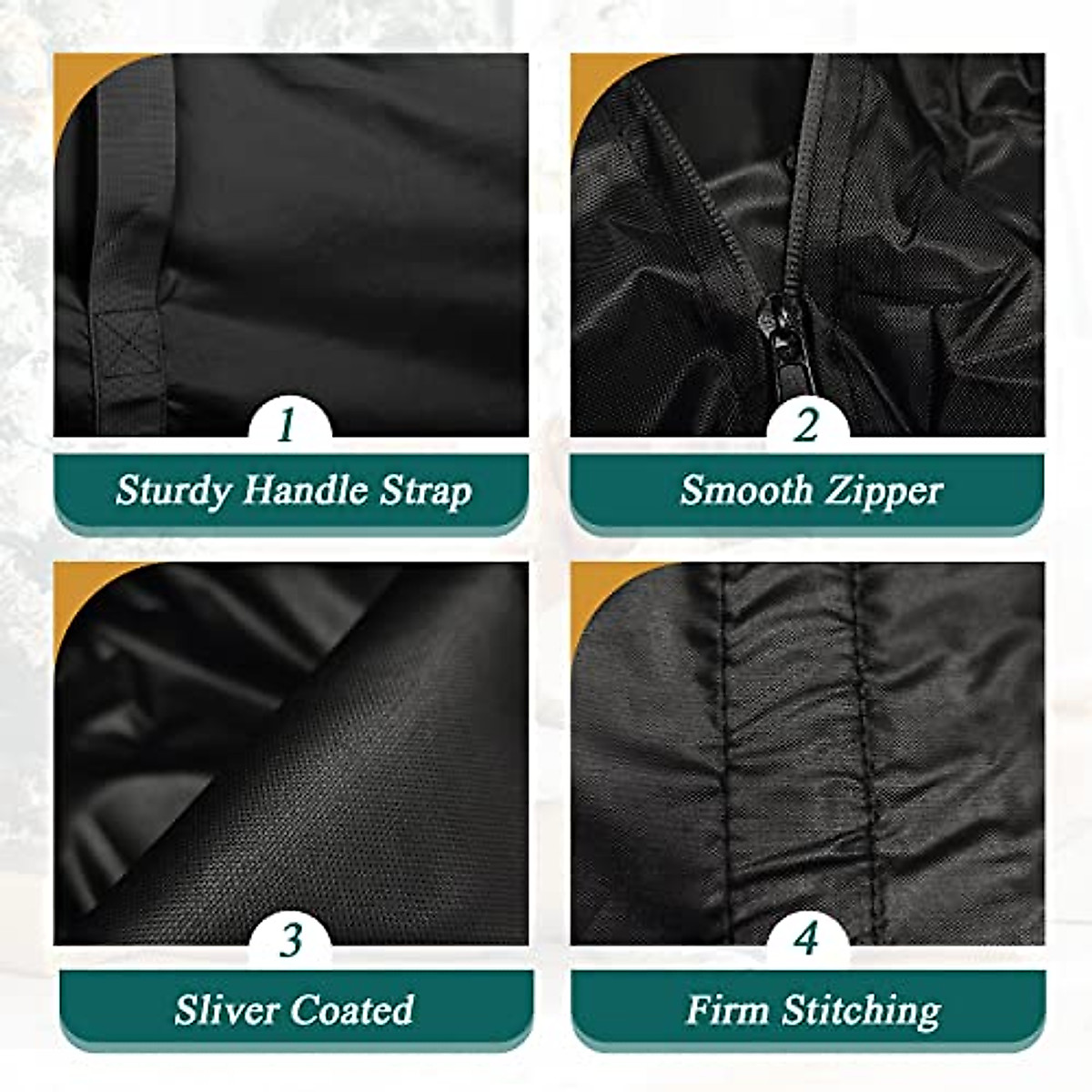 Patio Cushion Storage Bags Rectangular Outdoor Furniture Cushion Storage Bag Garden Cushion Storage Covers with Zipper and Handles 173x76x51cm Black