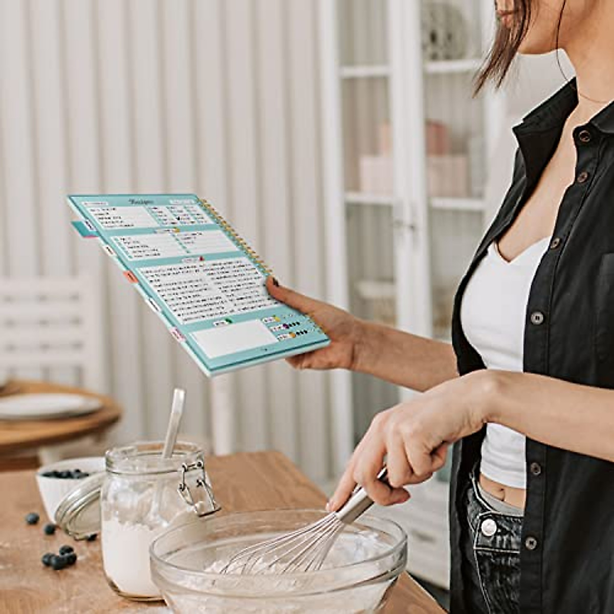 Recipe Book to Write in Your Own Recipes, Blank Recipe Notebook with 15 Tabs for Family Cooking Lover, 120 Pages Recipe Organizer, 7 x 10", Teal