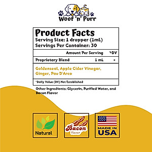 Natural Itch Relief for Dogs - Dog Itch Relief - Helps to Naturally Reduce Itching, Scratching, & More - Allergy Relief for Dogs Itching - Dog Itching Skin Relief - 1 fl oz - Bacon Flavor