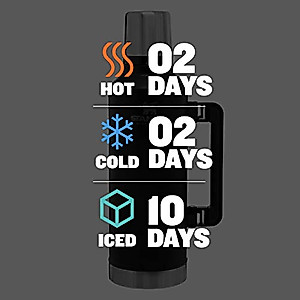 Stanley Classic Vacuum Insulated Wide Mouth Bottle - BPA-Free 18/8 Stainless Steel Thermos for Cold & Hot Beverages – Keeps Liquid Hot or Cold for Up to 24 Hours –  Matte Black, 2.5qt