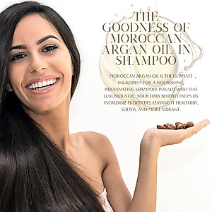 VoilaVe Moroccan Argan Oil Shampoo, Sulfate-Free Shampoo for Hair Growth, Hydrating & Repairing Shampoo for Dry, Damaged, Curly Hair & Scalp, Moisturizing Shampoo for Men & Women, All Hair Types - 8oz