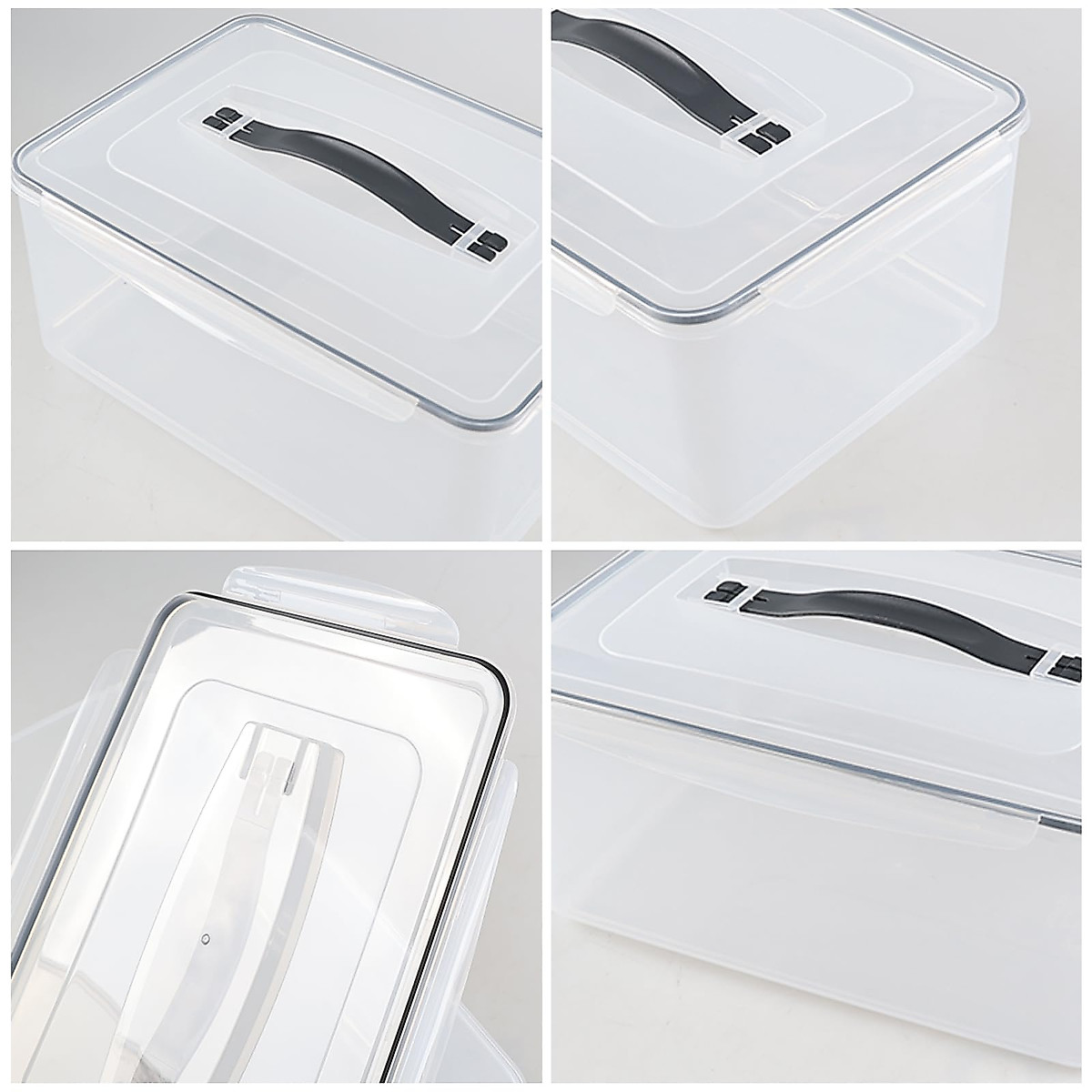 Bblina 4-Pack 14.5 L Food Sealed Storage Container, Plastic Boxes with Airtight Lid