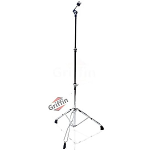 GRIFFIN Cymbal Stand Hardware Pack 4 Piece Set | Full Size Percussion Drum Hardware Kit with Snare Mount, Hi-Hat Pedal, Cymbal Boom, & Straight Cymbal Stand | Lightweight & Portable | Perfect for Gigs
