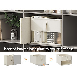 Vailando Foldable Storage Bins with Clear Window, Fabric Organizer for Closet, Shelves & Cubes - Breathable, Odor-Free Storage Boxes for Towels, Clothes, Toys, Books - 14.75"x10.25"x8", White, 3-Pack