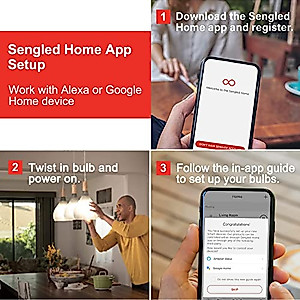 Sengled Smart Light Bulbs, WiFi Candelabra Led Light Bulbs, Smart Edison Vintage Light Bulb, E12 Smart Bulbs That Work with Alexa＆Google, Filament Bulb 40 Watt Equivalent, B11, No Hub Request