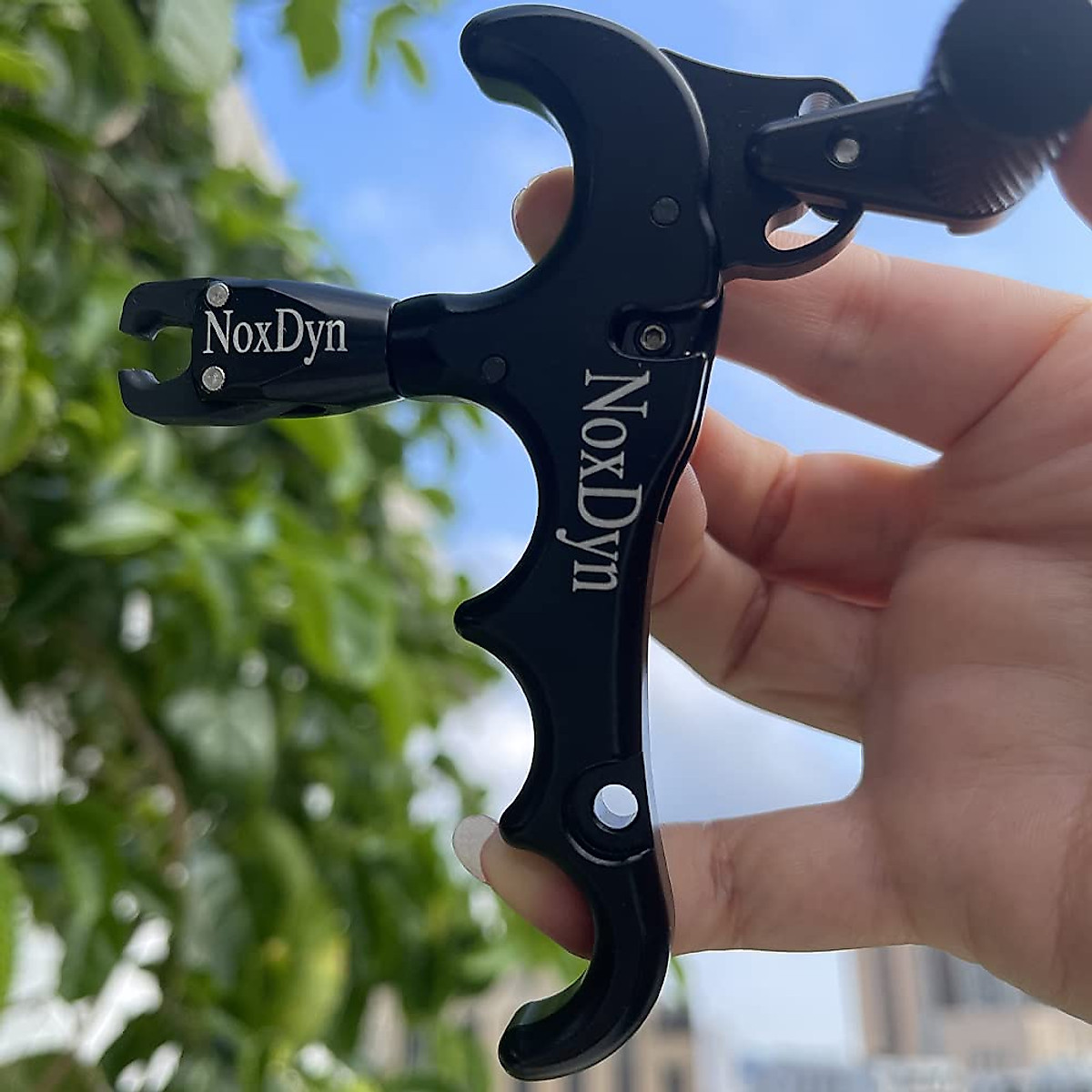 NoxDyn Bow Release 360° Rotatable Thumb Release 4 Fingers (Pure Black)