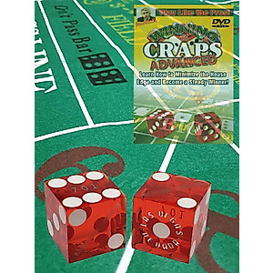 Cyber-Deals Play Like A Pro Craps Pack - Includes 2-Sided Craps & Poker Layout, Authentic Nevada Casino Table-Played Dice, Advanced Instructional Tutorial DVD