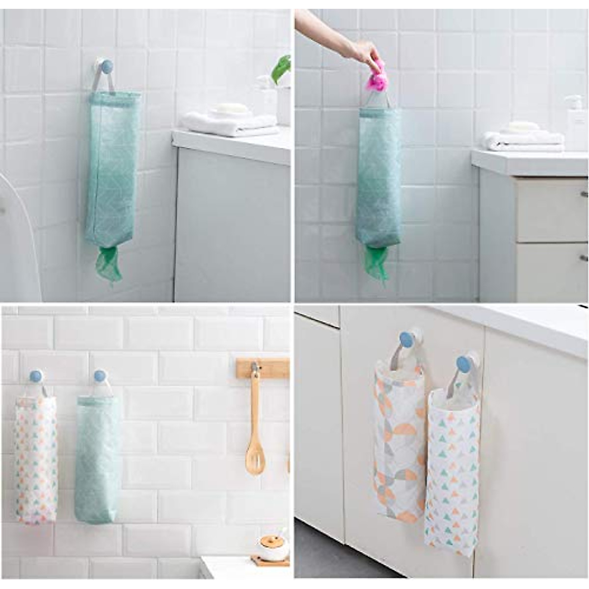 Plastic Bag Holder (3 pack) Waterproof Wall Mount Grocery Dispenser Garbage Bag Organizer by YMHB